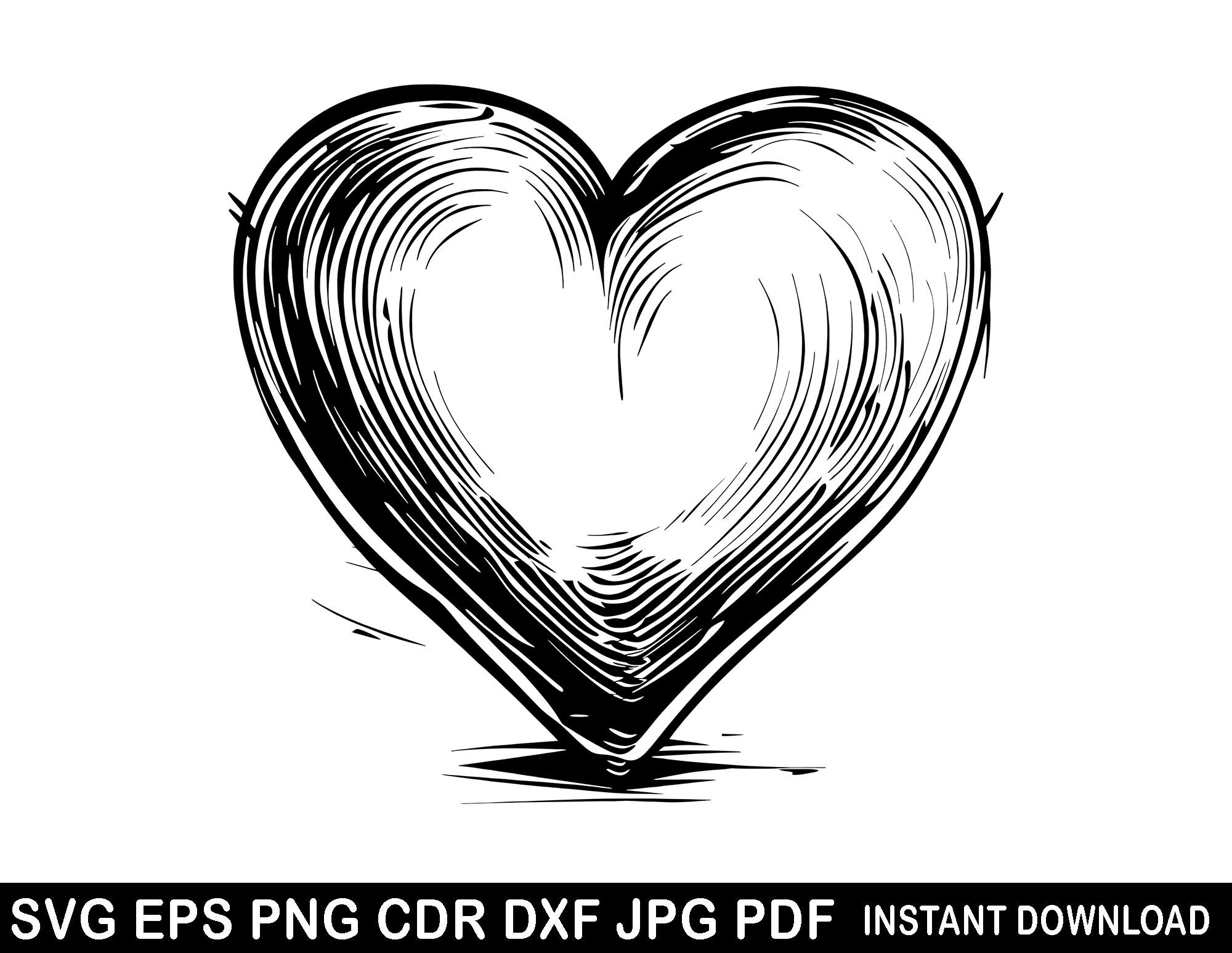 Beautiful Heart Svg Eps Png Dxf Cdr Jpg Pdf | Valentines Day Love ...