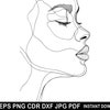 Line Art Woman Svg |lady Face Lineart Svg | Lady Face One Line Svg ...