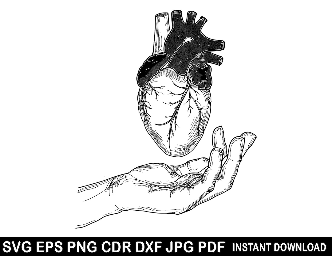 Heart Svg, Beautiful Heart Svg Eps Png Dxf Cdr Jpg Pdf, Valentines Day ...