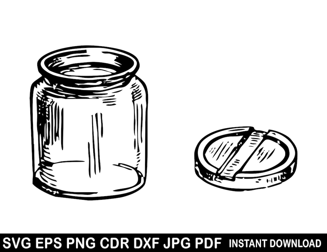 Mason Jar Svg, Ball Jar Vector, Glass Jar Cricut, Empty Jar Logo ...