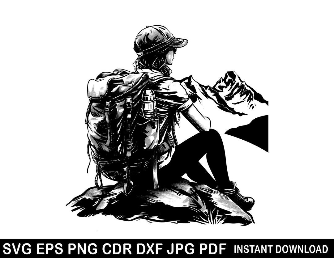 Hiking Woman Svg, Hiking Woman Files for Cricut, Hiking Woman ...