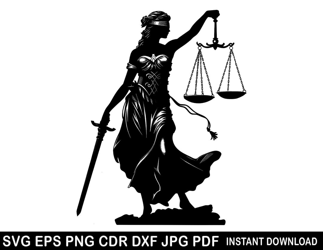 Lady Justice Svg Eps Png Dxf | Lady Justice Symbol | Law Offices Decor ...