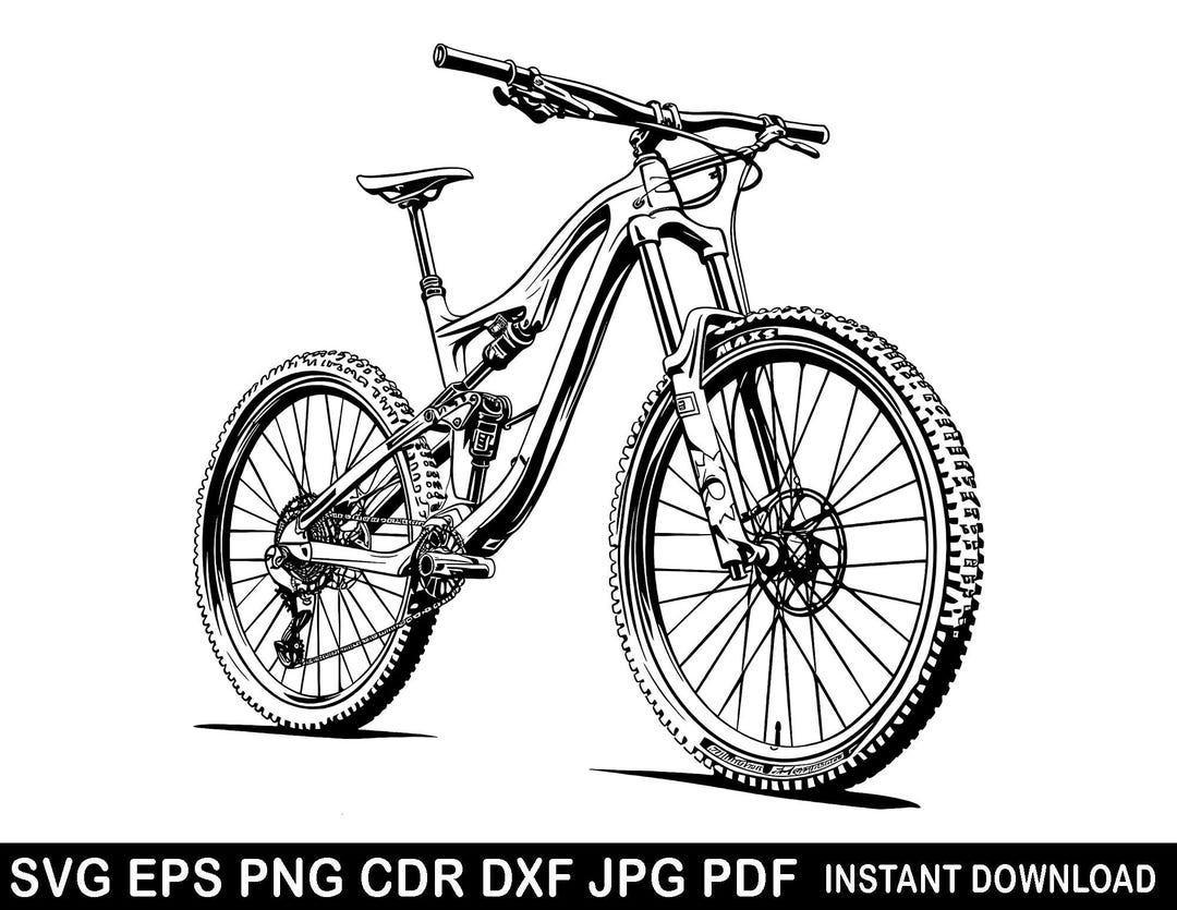 Mountain Bike Svg Biker Png Bicycle Dxf Biking Vector Graphic Cut File ...