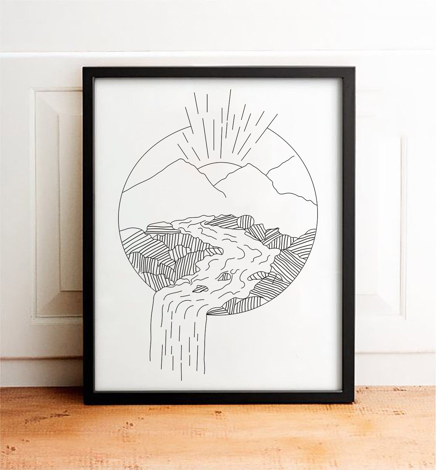 River Scene Svg Eps Png Dxf Cdr Jpg Pdf / Landscape Wood Vector / River ...