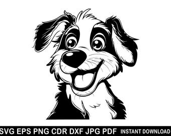 Cute Dog SVG, Cute Puppy Svg, Png, Eps, Dxf, Silhouette, Cute Dog ...