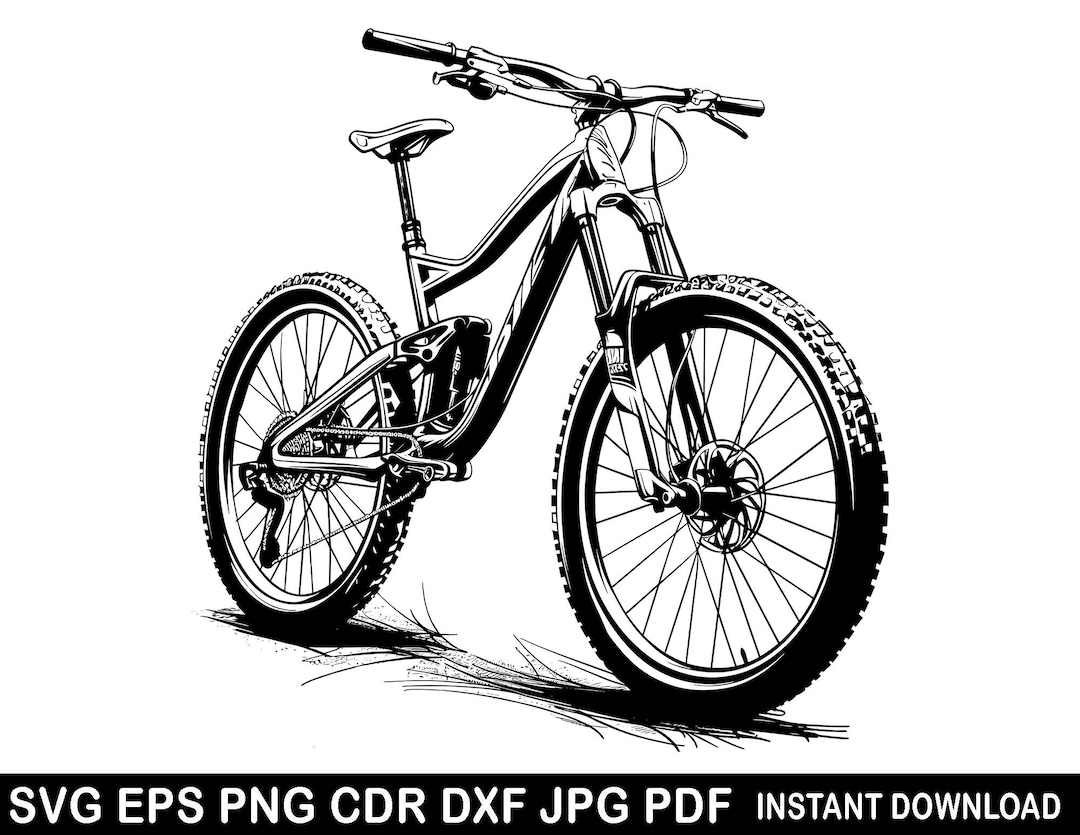 Mountain Bike Svg Biker Png Bicycle Dxf Biking Vector Graphic Cut File ...