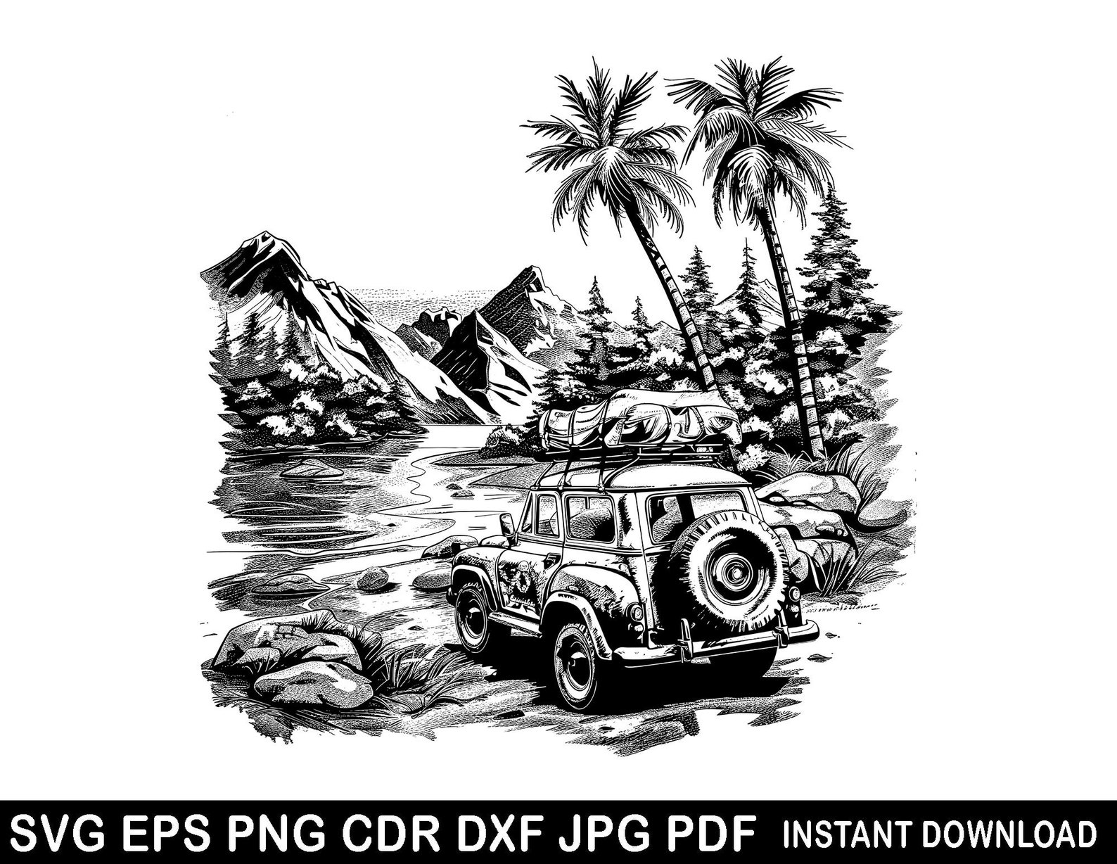 Off Road Forest Camping Svg, Forest Eps, Trees Vector, Pine Tree ...