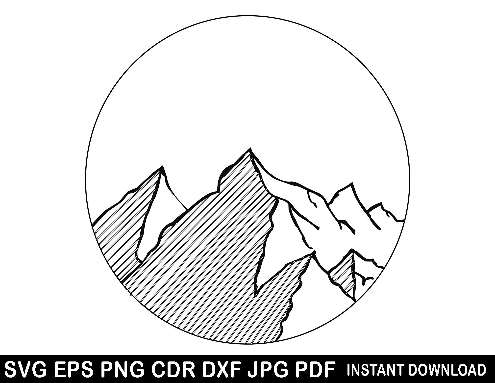 Range Mountains SVG Png Eps Dxf Cut File, Range Nature Mountains ...