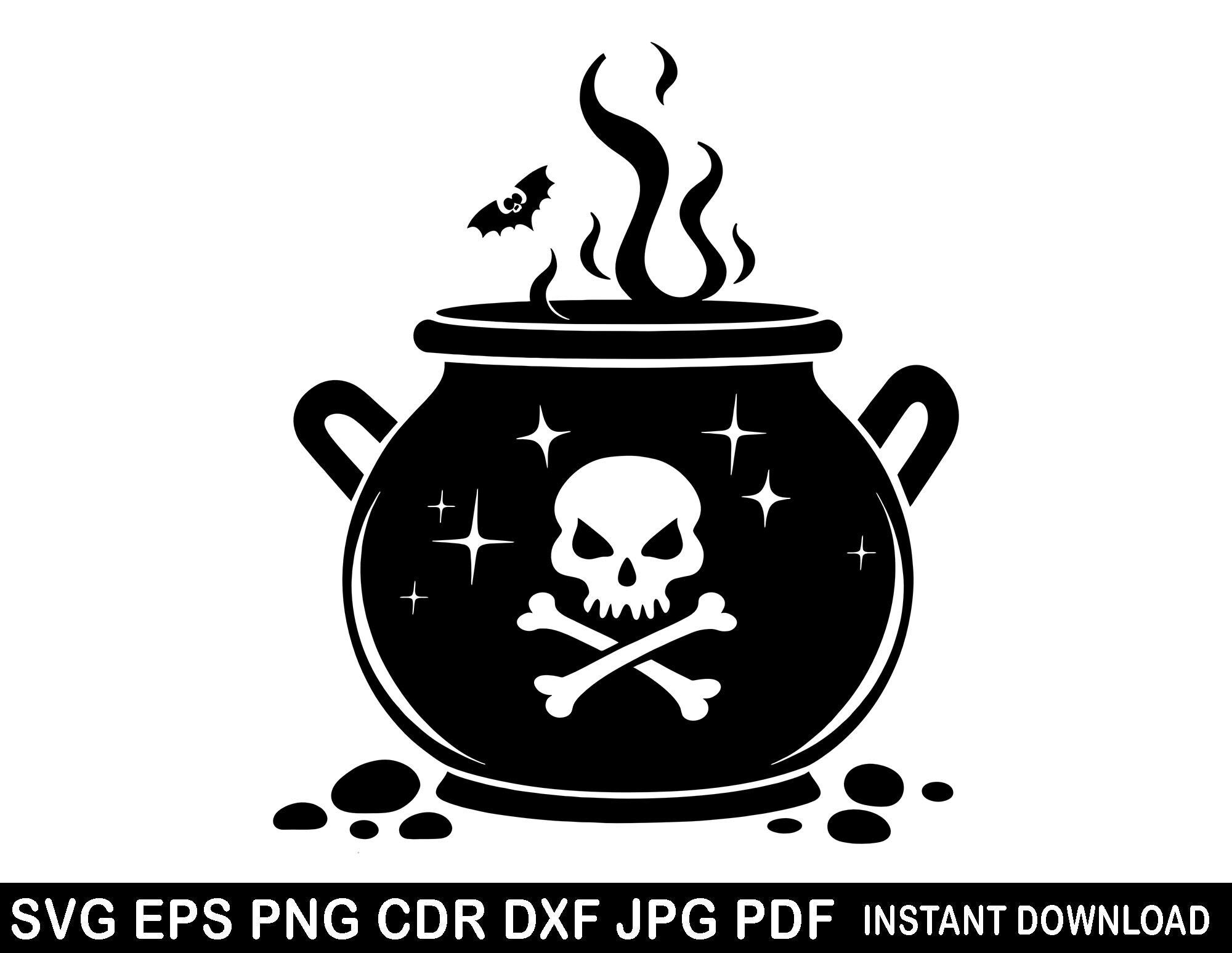 Halloween Cauldron Svg, Cauldron Dxf Png, Cauldron Vector, Cauldron ...