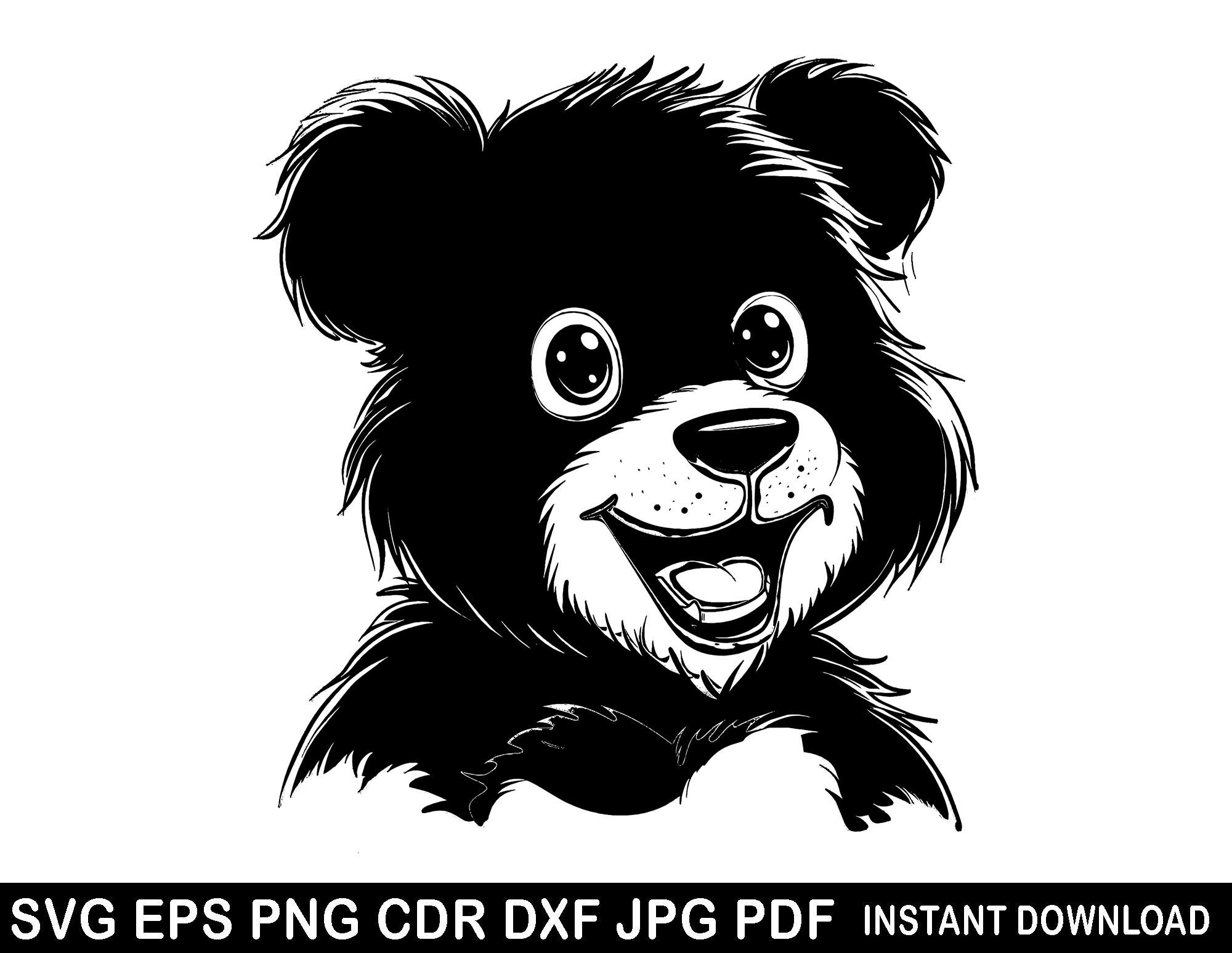 Bodysuit Cute Baby Bear Outline Svg Cut File for Cricut Silhouette ...