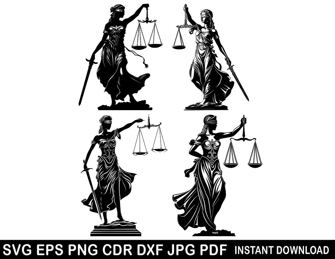 Statue of Justice Bundle, Justice Logo, Courthouse Decor, Lady Justice ...