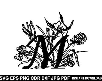 M-split Alphabet Letter SVG, DXF Monogram - Etsy Canada