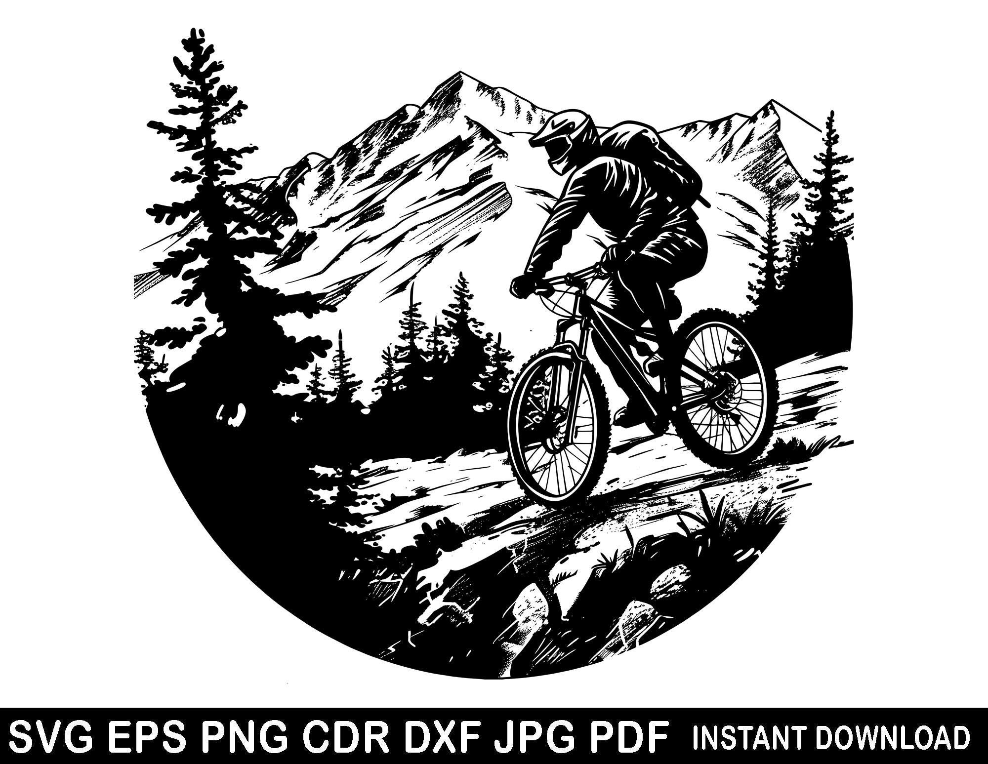 Mountain Biker Svg, Extrim Rider Logo, Cycling Clip Art, Biking Cutting ...