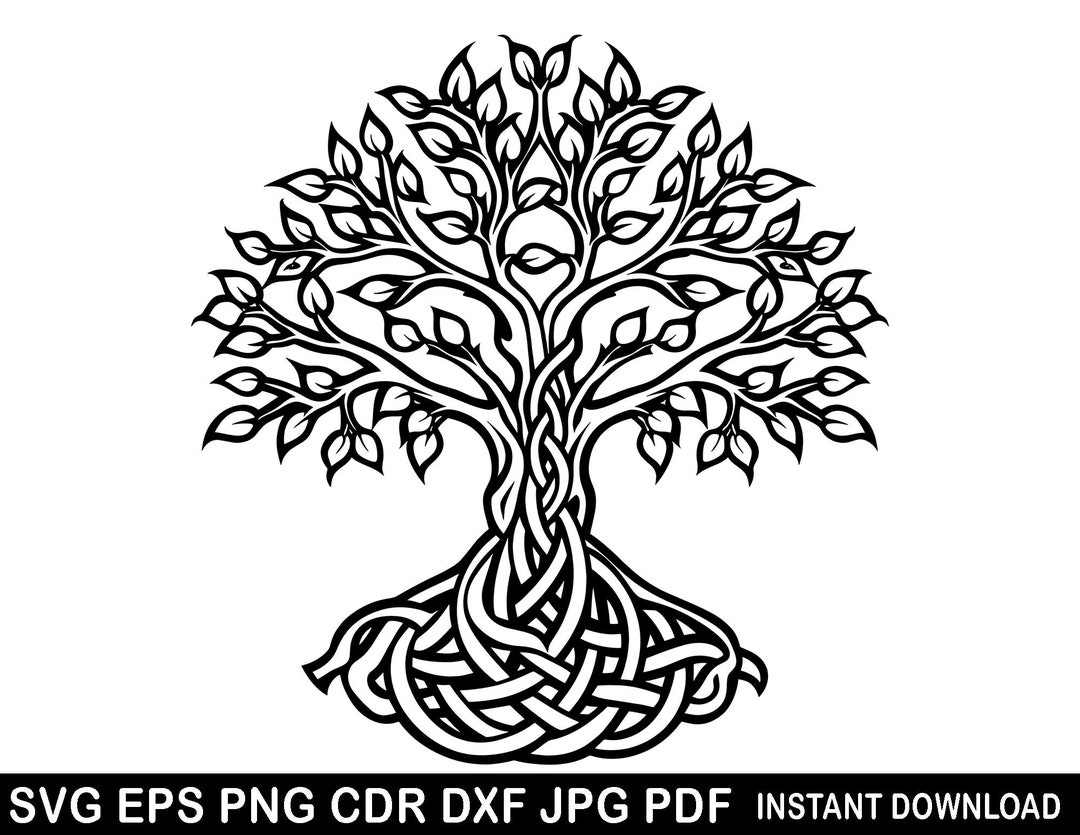 Celtic Tree of Life Dxf Svg Png, Family Tree Clipart, Printable Celtic ...
