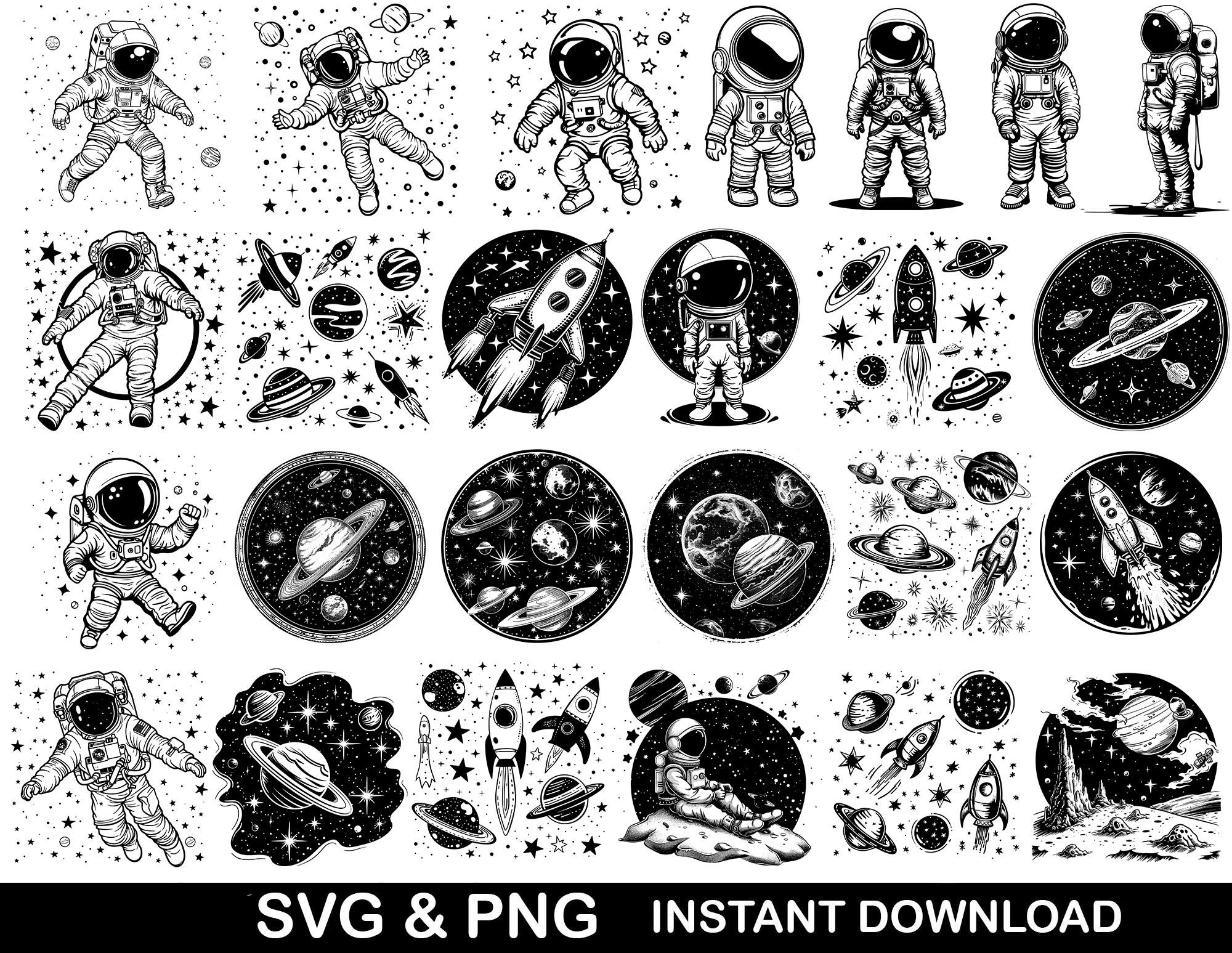 Bundle Astronaut Starship Alien Space Galaxy Moon Night Star Astronauts ...