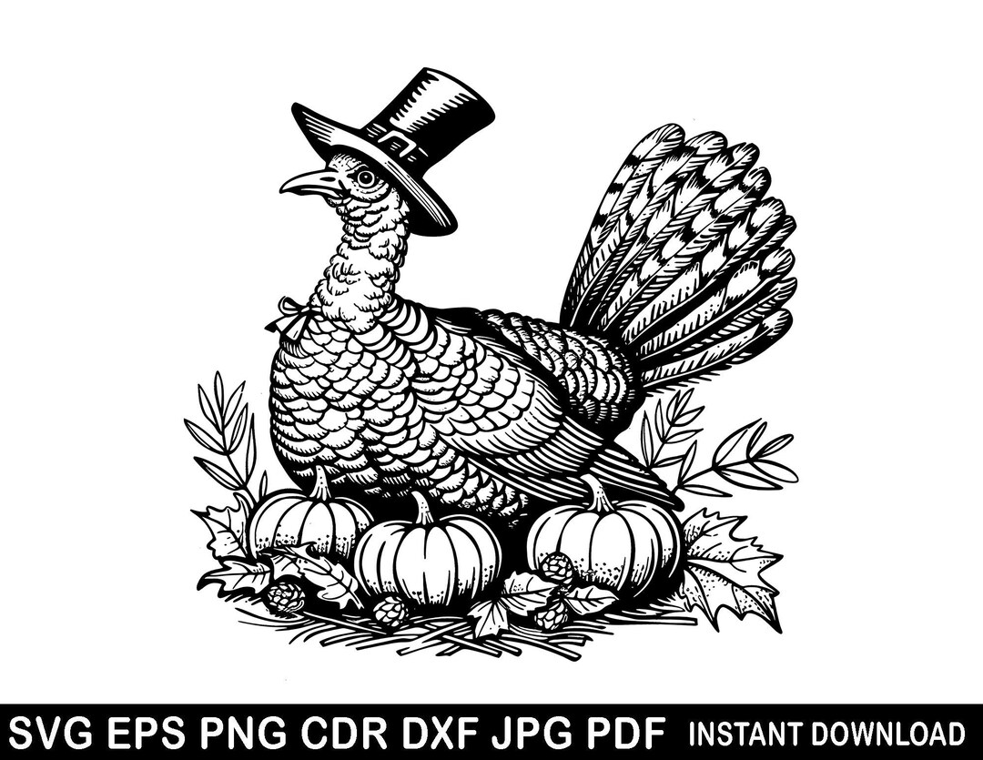 Happy Thanksgiving Pumpkin Svg, Fall Pumpkin Svg, Turkey Svg, Fall Svg ...