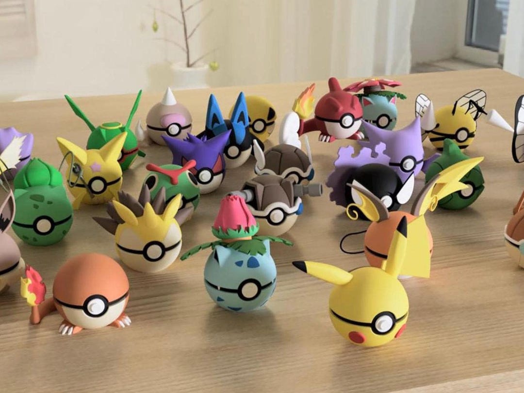Pokemon Character Pokeball Collection GEN 1 | 3D Printed Display Set ...