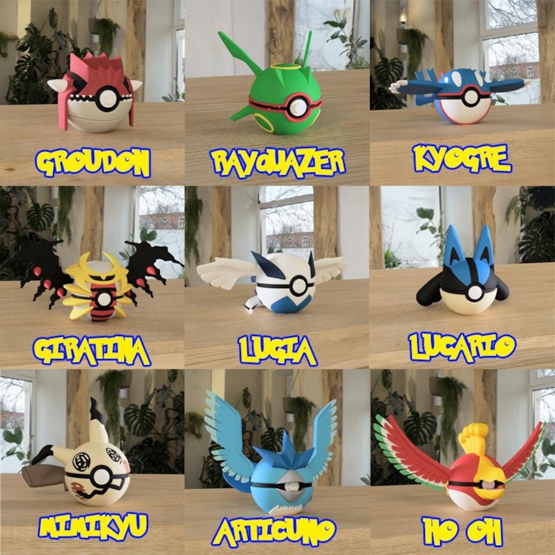Pokemon Character Pokeball Collection | 3D Printed Display Set ...