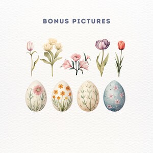 Vintage Easter Clipart, Watercolor Easter Clipart, Spring Clipart ...