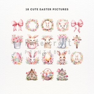 Easter Mega Bundle Clipart, Watercolor Easter Clipart, Spring Clipart ...