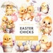 Easter Chicks Clipart, Watercolor Easter Clipart, Spring Clipart ...