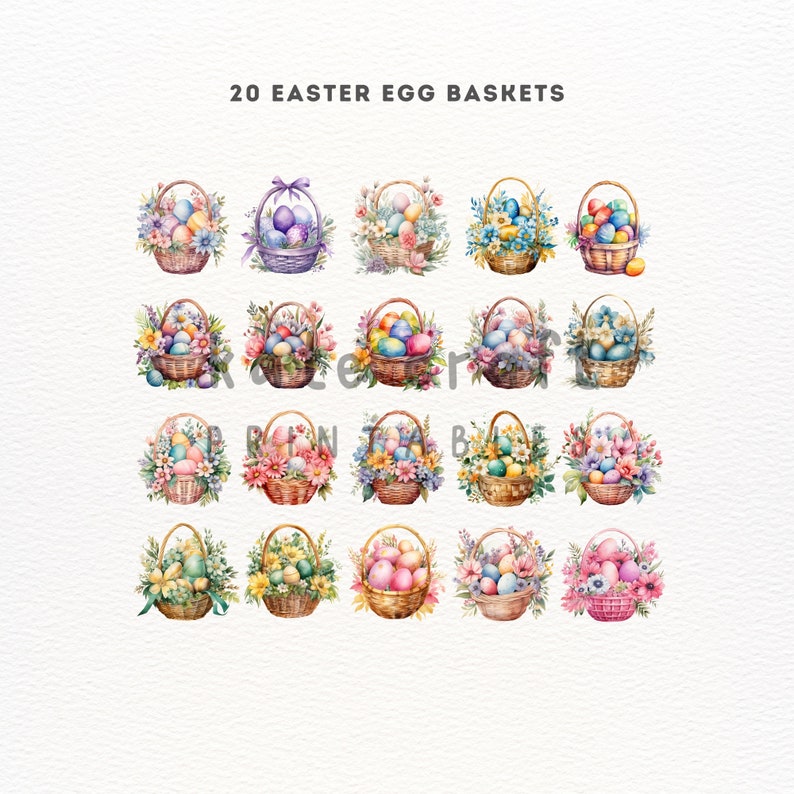 Easter Mega Bundle Clipart, Watercolor Easter Clipart, Spring Clipart ...