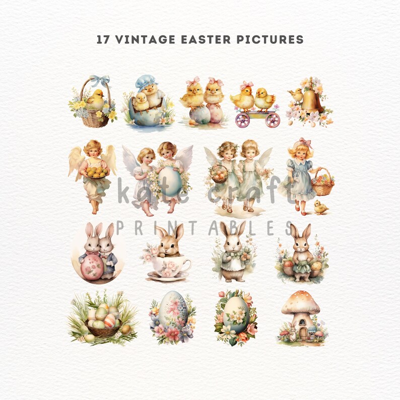 Easter Mega Bundle Clipart, Watercolor Easter Clipart, Spring Clipart ...