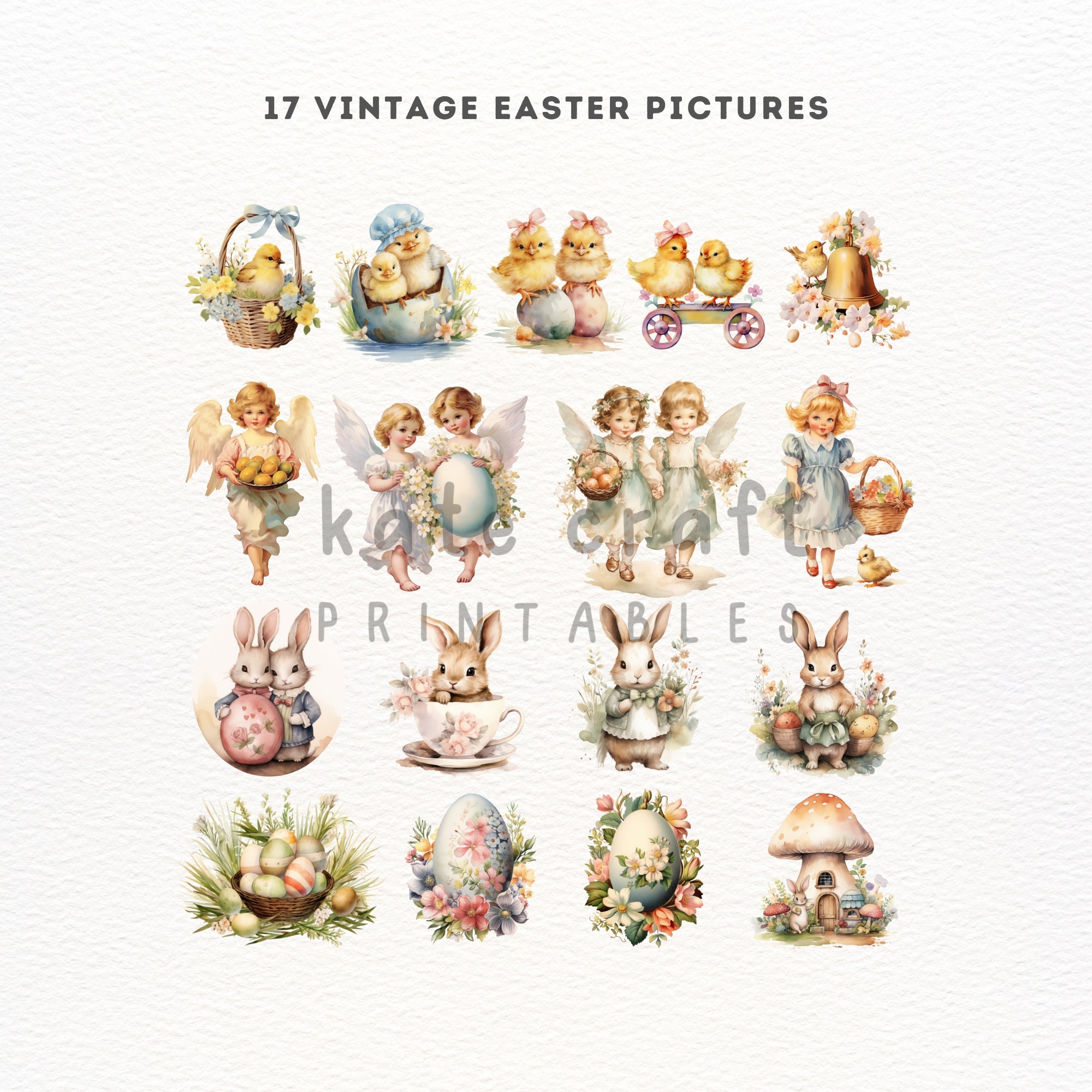 Easter Mega Bundle Clipart, Watercolor Easter Clipart, Spring Clipart ...