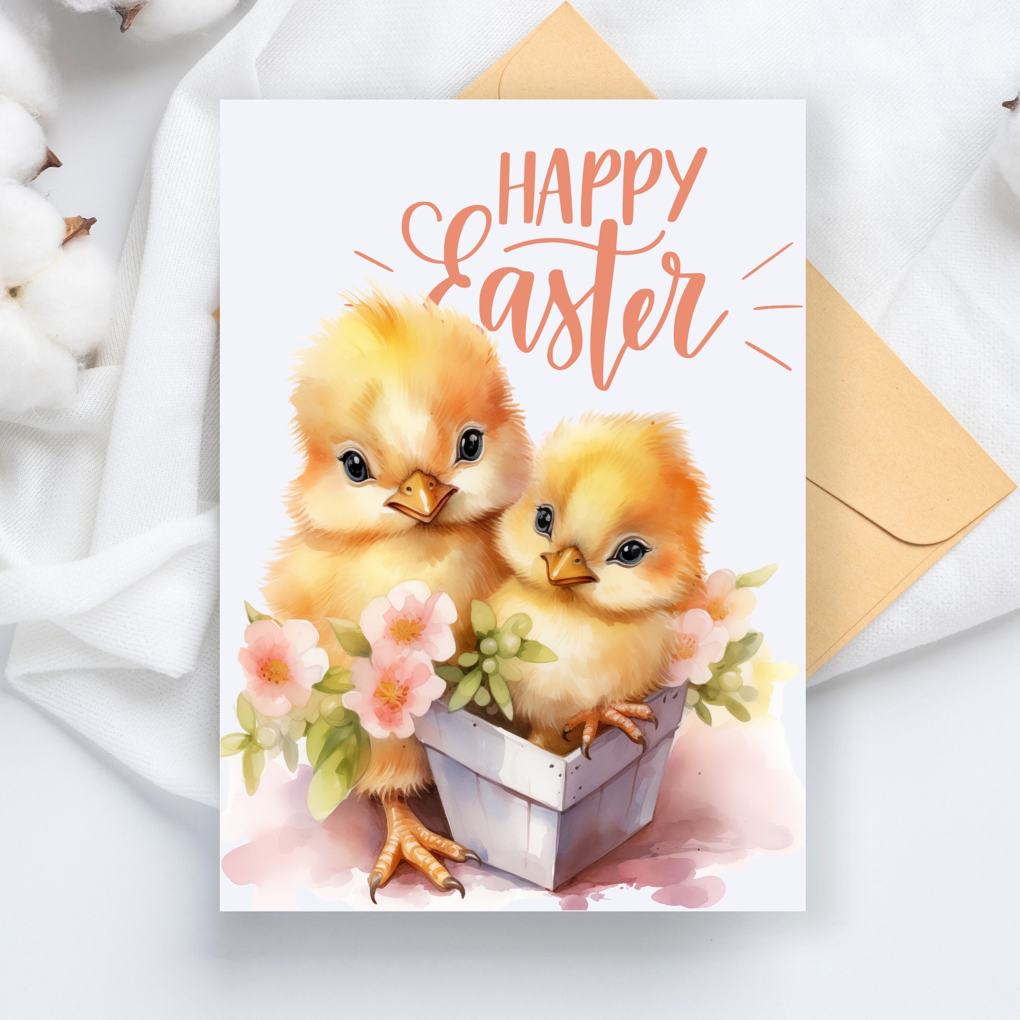 Easter Chicks Clipart, Watercolor Easter Clipart, Spring Clipart ...