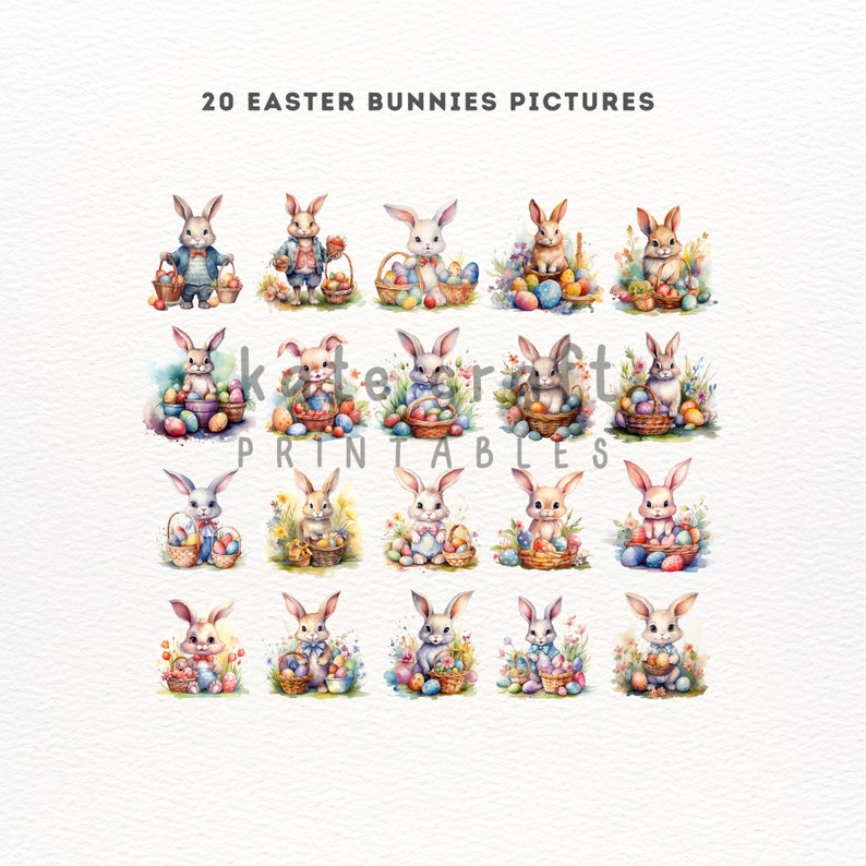 Easter Mega Bundle Clipart, Watercolor Easter Clipart, Spring Clipart ...