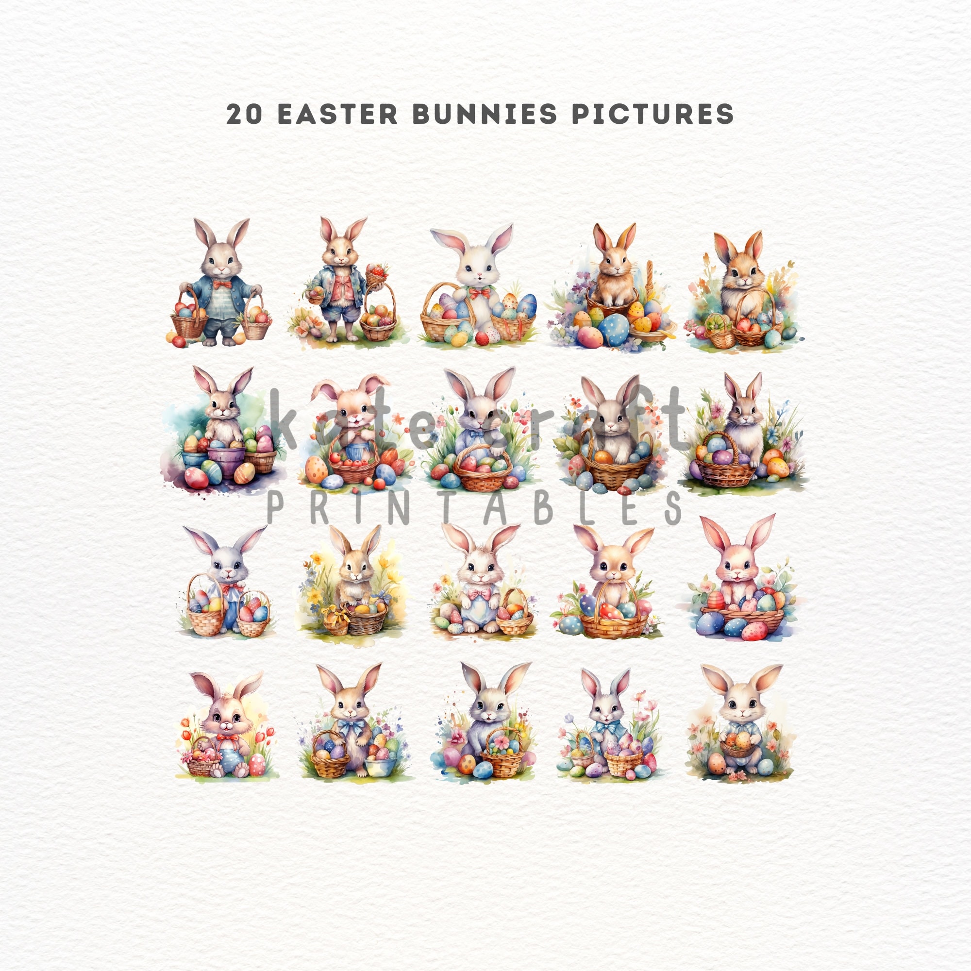 Easter Mega Bundle Clipart, Watercolor Easter Clipart, Spring Clipart ...