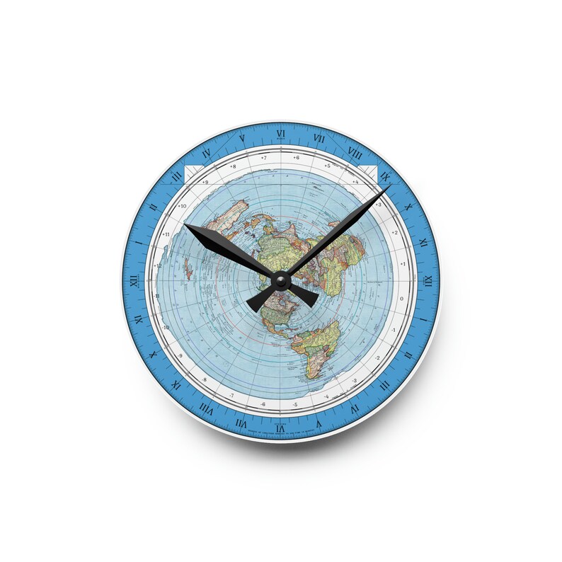 Acrylic Wall Clock 1892 Flat Earth Map Alexander Gleason's New Standard ...