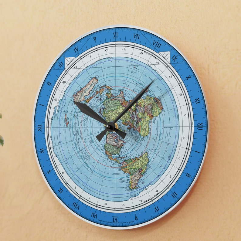 Acrylic Wall Clock 1892 Flat Earth Map Alexander Gleason's New Standard ...