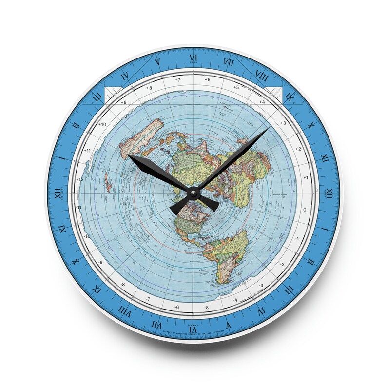 Acrylic Wall Clock 1892 Flat Earth Map Alexander Gleason's New Standard ...