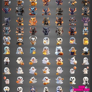 Cute 3D Halloween, Clipart Bundle, Clipart Set, Digital Download, High ...