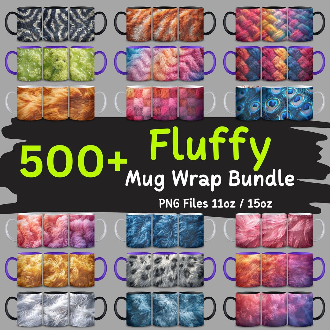 500+ Fluffy Mug Wrap Designs: PNG Bundle, Commercial Use - Etsy