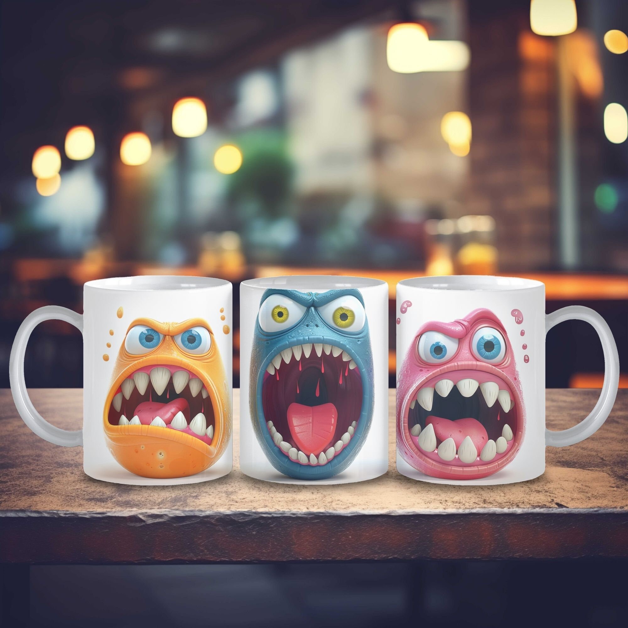 500+ Funny Face Mug Wrap PNG Bundle: Sublimation Design, Commercial Use ...