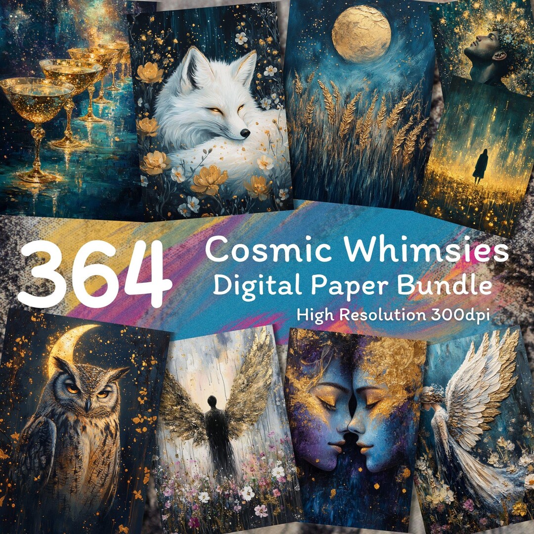 Cosmic Whimsies, Digital Paper Bundle, Scrapbooking, Digital Download ...