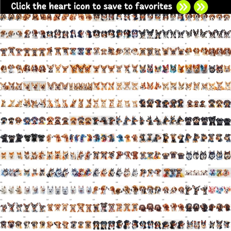 800+ Dog Breed Watercolor Portrait Mug Wrap PNG Bundle (commercial Use ...