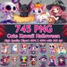 Cute Kawaii Halloween Clipart Bundle, Spooky Characters, Cute Ghosts ...