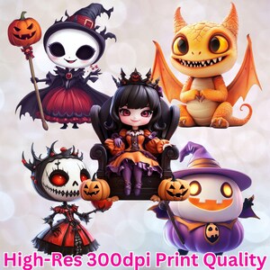 Cute 3D Halloween, Clipart Bundle, Clipart Set, Digital Download, High ...