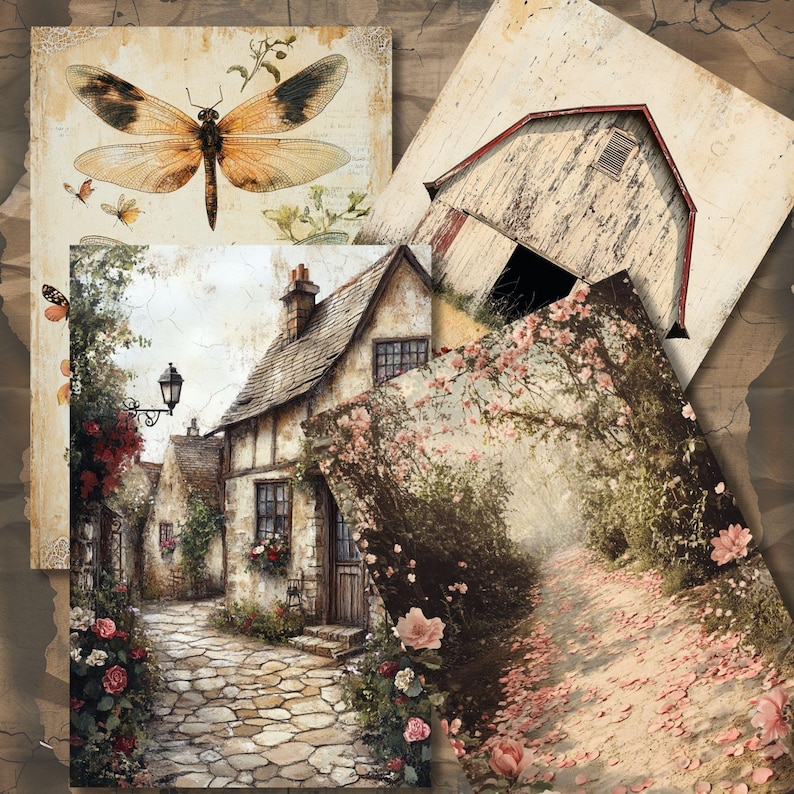 Cottagecore Botanical Junk Journal: 403 Paper Craft Images (digital ...