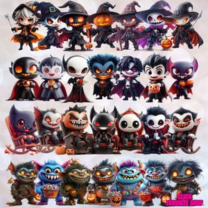 Cute 3D Halloween, Clipart Bundle, Clipart Set, Digital Download, High ...