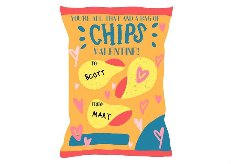 Chips Valentine Printable - Etsy