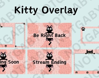 Black Cat Stream Overlay // Perfect for STREAMERS // Twitch Overlay ...