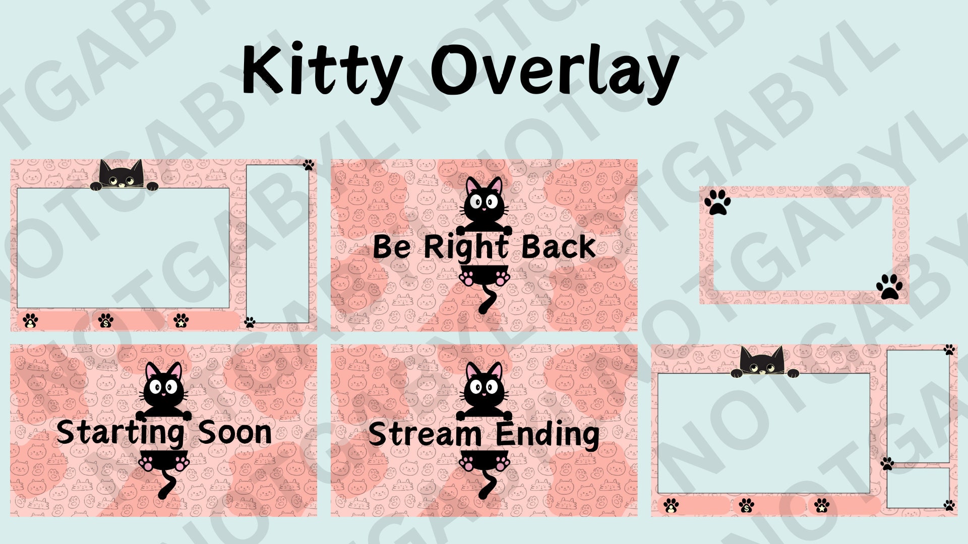 Black Cat Twitch Overlay - Etsy