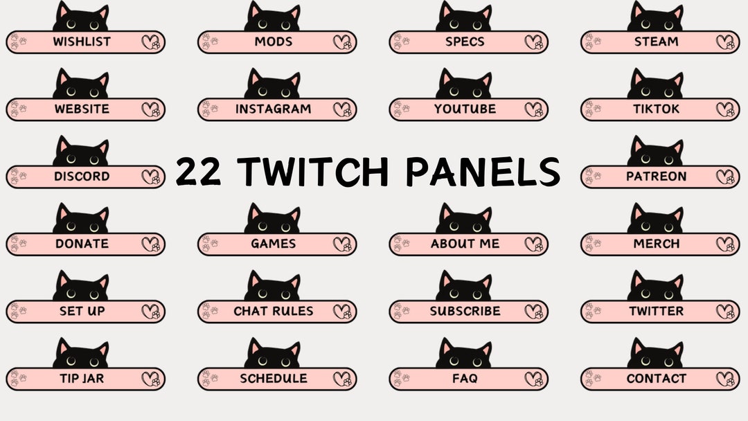 Kitty Twitch Panels - Etsy