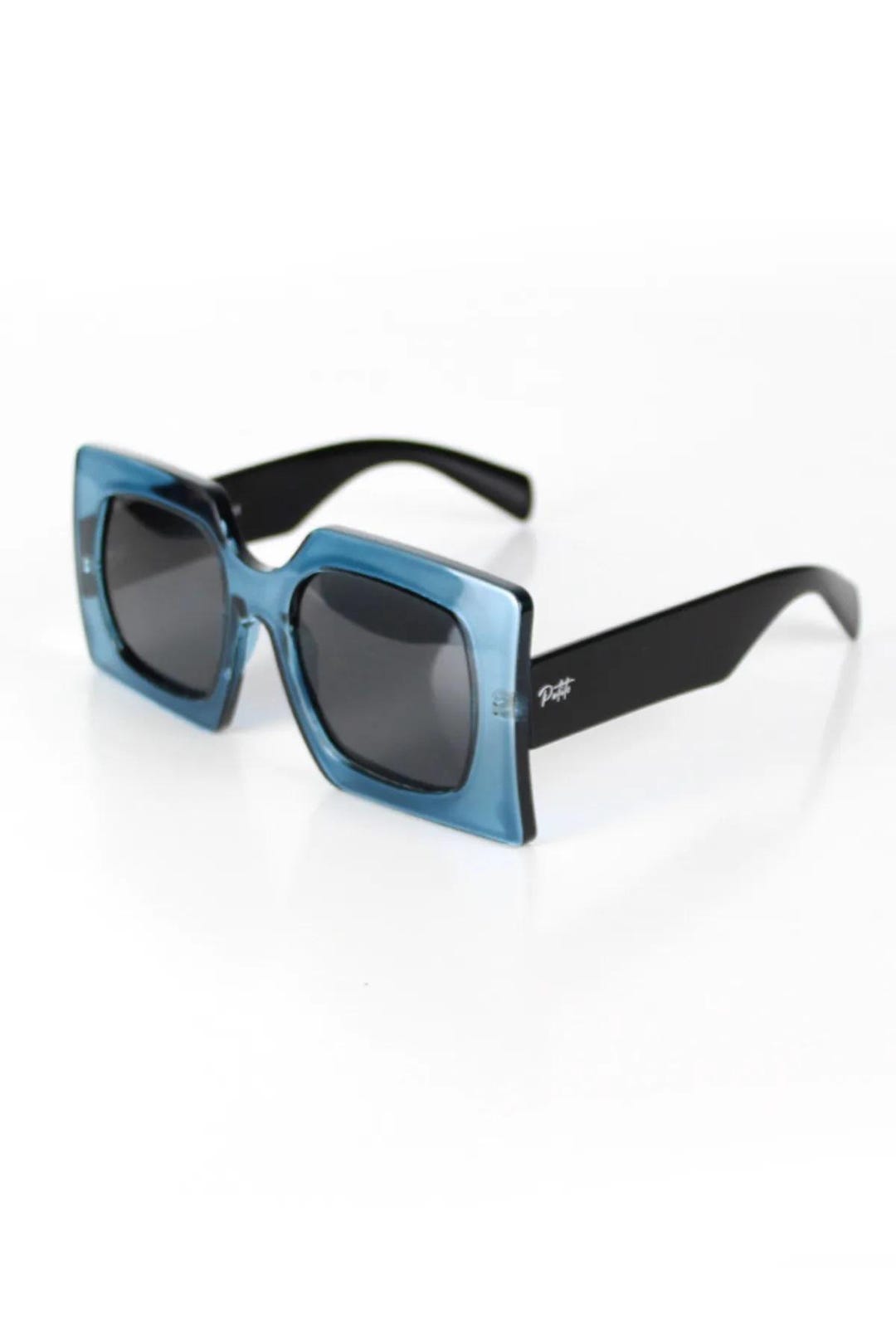 BIGG Light Blue Black Unisex Square Sunglasses, Polarized Lenses, UV400 ...