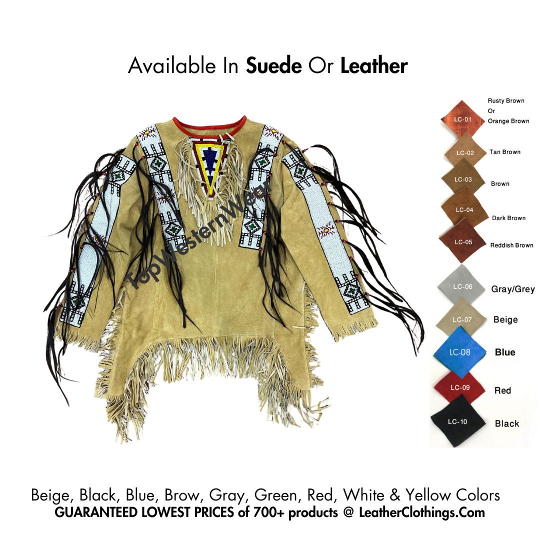 Sioux Native American War Shirt Beaded Suede Fringes Shirt Western ...