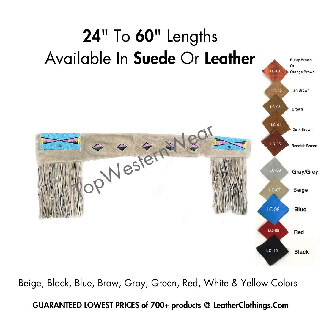 24-60 Beaded Suede Rifle Sleeve Native American Indian Fringes Gun ...